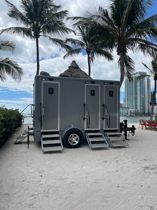 Luxury Wedding Restroom Trailer Rentals | Elegant Portable VIP Restrooms
